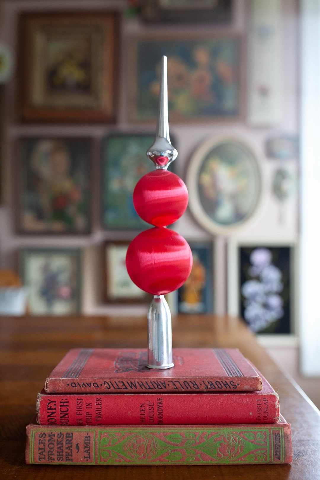 Vintage Tree Topper Silver and Red Tree Topper - Etsy