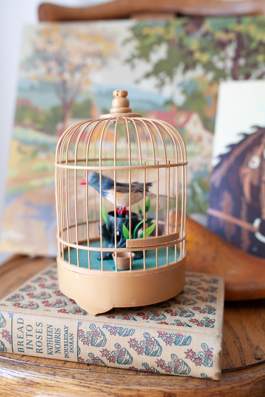 Vintage Bird Cage With Bird -automation Bird Cage - Etsy