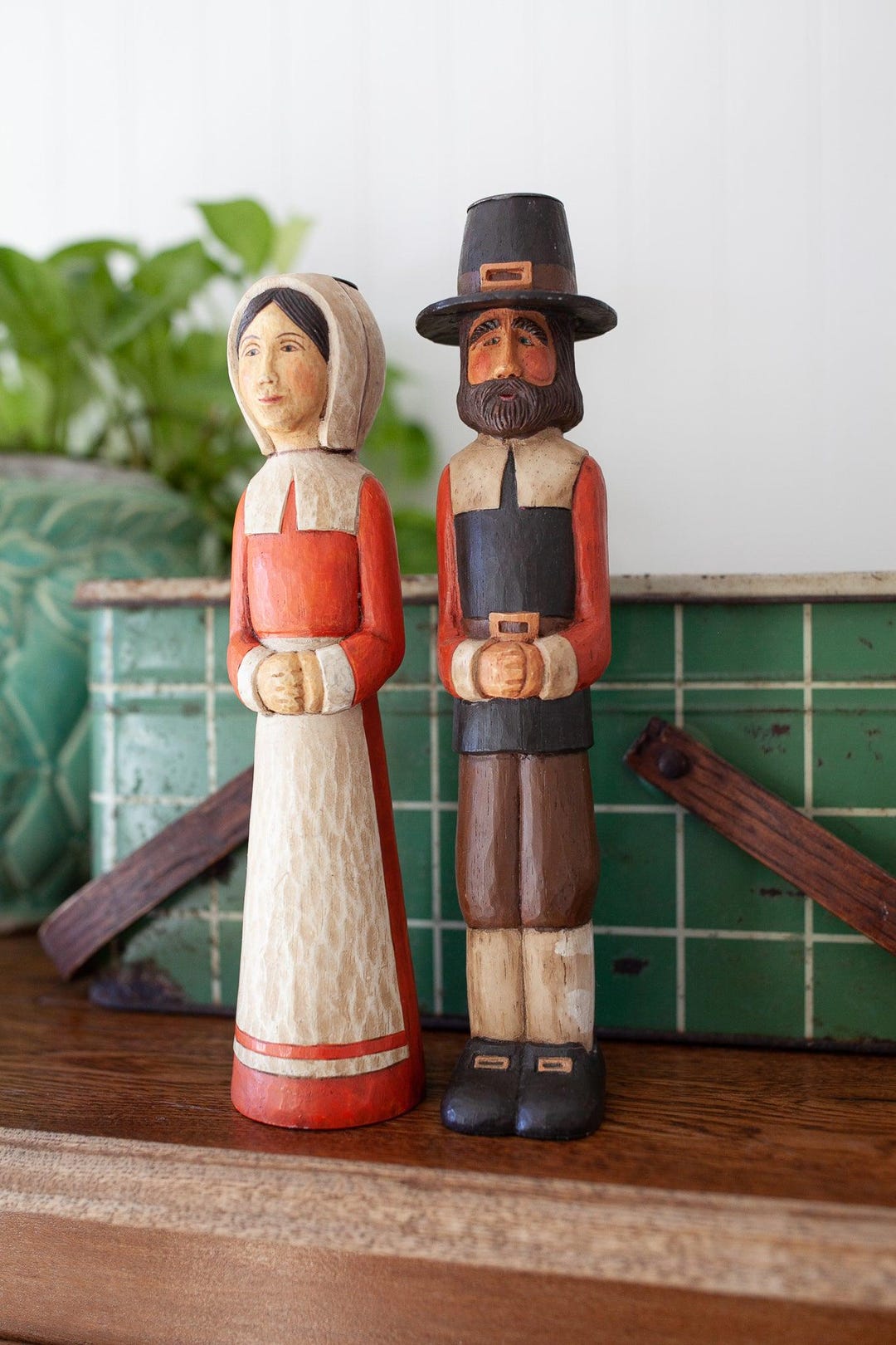 Vintage Pilgrim Figurines Candle Holders Taper Candle Holder - Etsy
