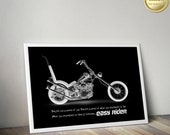 Items similar to Poster Harley Davidson Easy Rider - A3 Canvas Print ...