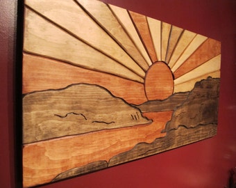 Sunrise wall art | Etsy