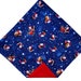 Handmade Pocket Square - Santa Claus Blue and Red With White Snow ...
