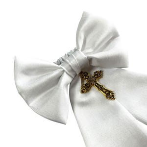 Boys Communion Armband - Religious Silver or Gold Cross Charm - White ...