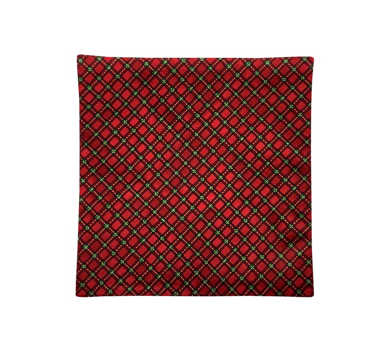 Handmade Pocket Square Red and Green Holiday Plaid With Gold - Etsy