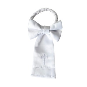 Boy's Communion Armband White Satin With Colored Embroidered Religious ...
