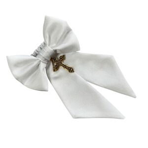 Boys Communion Armband - Religious Silver or Gold Cross Charm - White ...