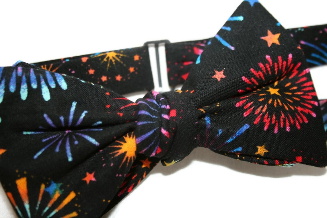 Self-tie Bow Tie Fire Work Celebration Adult Men's & - Etsy