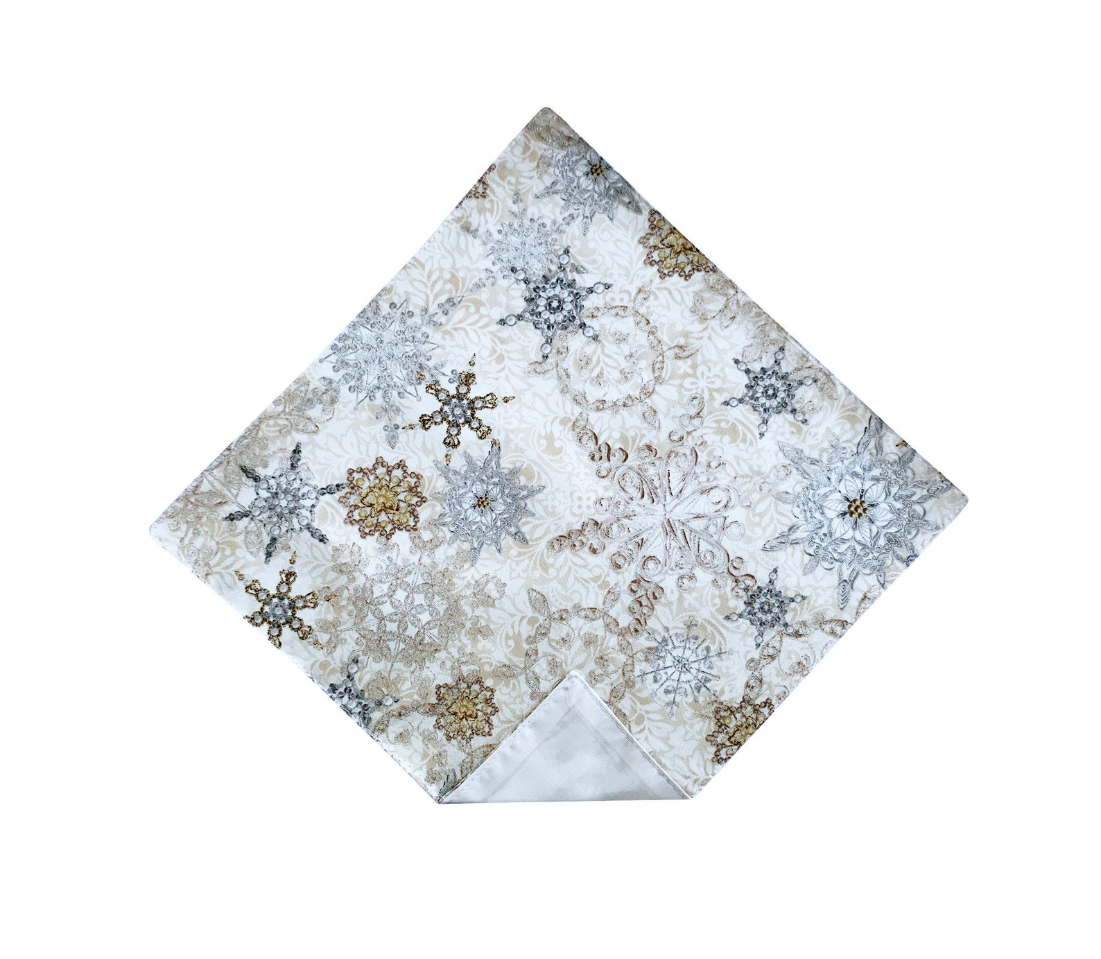 Holiday Handkerchief Champagne and Silver Metallic - Etsy