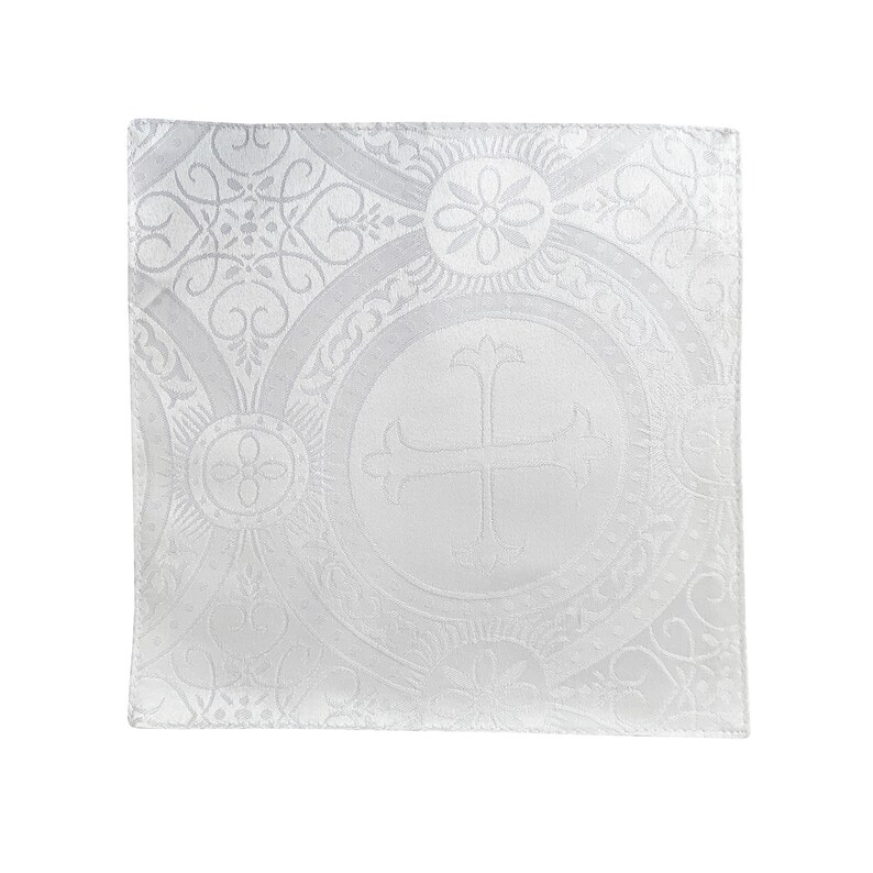 Religious Pocket Square White Clergy Pattern Handkerchief for Communion ...