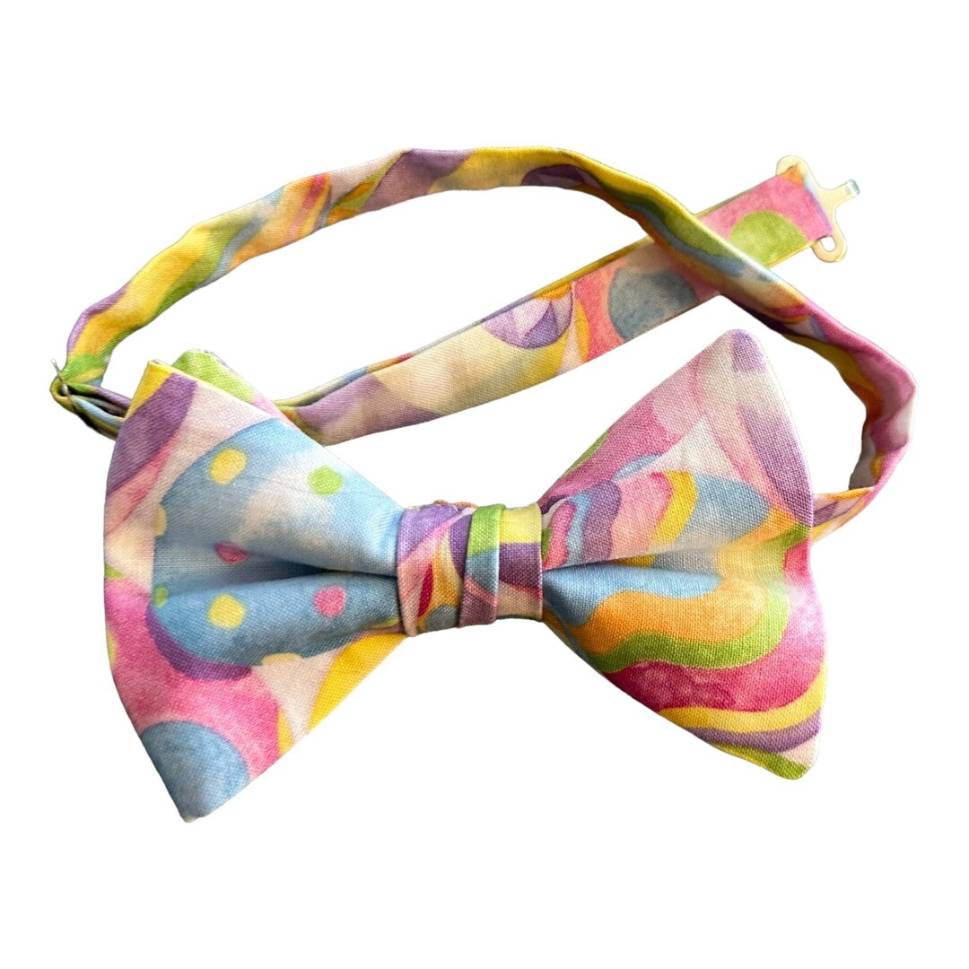 Easter Pre-tied Bow Tie - Pastel Spring Water Color Egg Holiday Multi ...