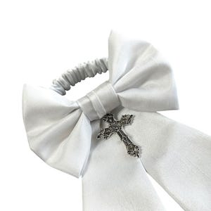 Boys Communion Armband - Religious Silver or Gold Cross Charm - White ...