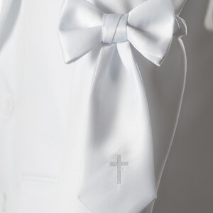 Boy's First Holy Communion Armband - White Satin With Embroidered ...