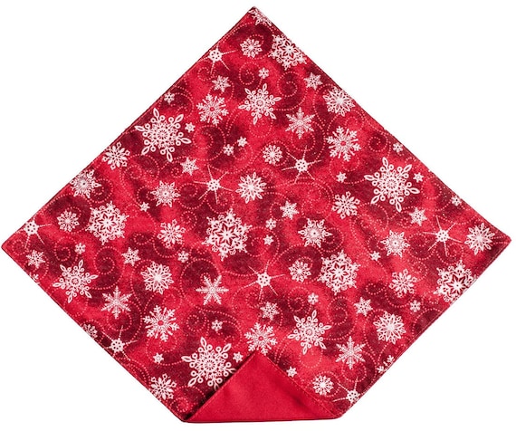 Handmade Pocket Square Red Snowflake Silver Sparkle Holiday - Etsy