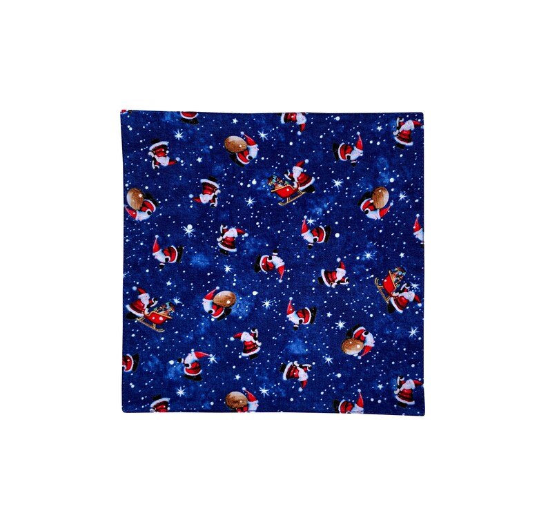 Handmade Pocket Square Santa Claus Blue and Red With White - Etsy