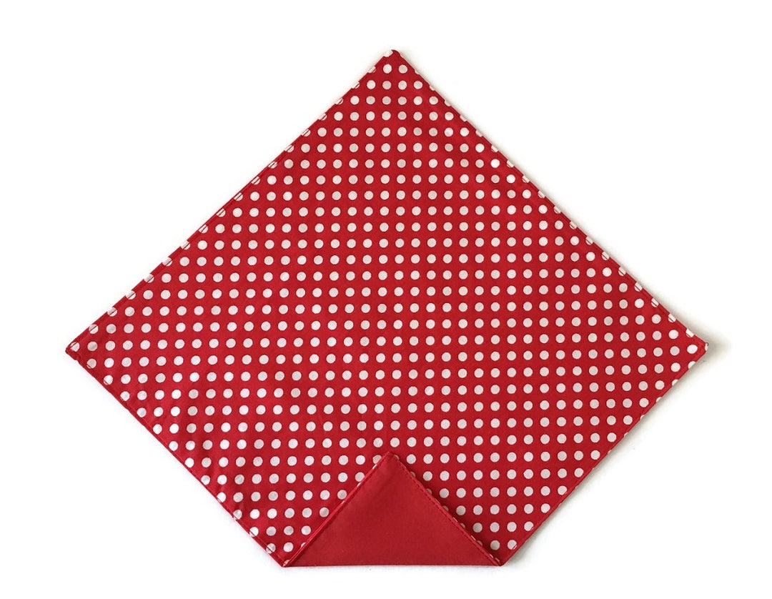 Handkerchief Pocket Square - Red & White Polka Dot - Adult Men's to ...