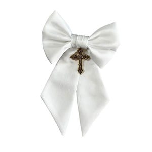 Boys Communion Armband - Religious Silver or Gold Cross Charm - White ...