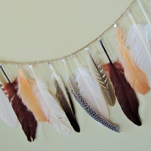 Natural Feather Garland Boho Home Decor Feather Garland Adjustable Wild ...