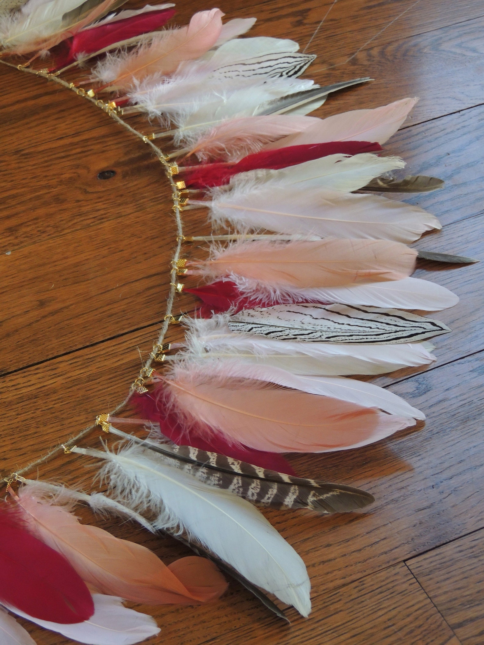 Feather Garland Boho Decor Party Decor Wild Obe Birthday Baby Girl ...