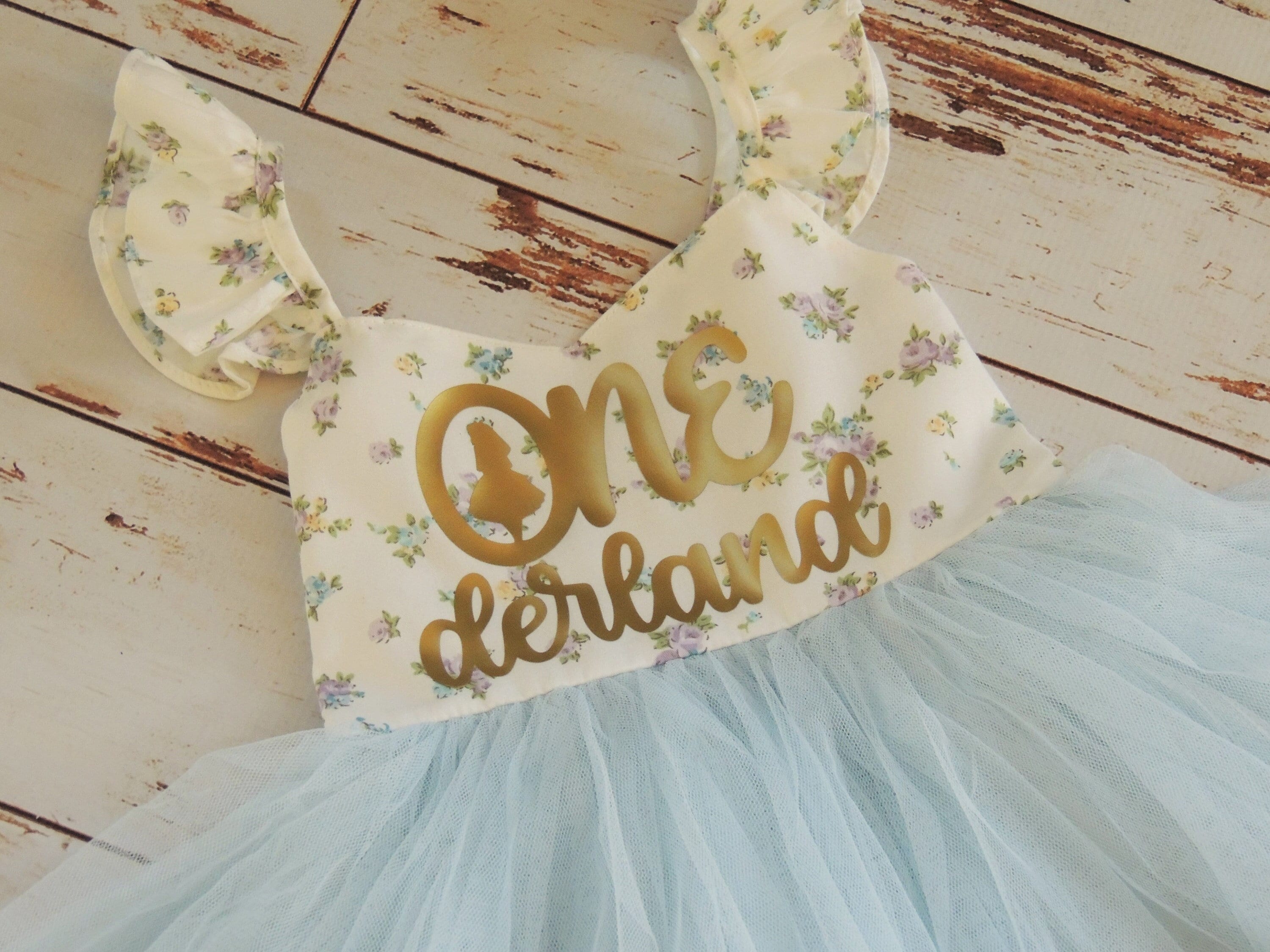 Baby Blue Girls One Derland Birthday Dress First Birthday Baby Blue ...