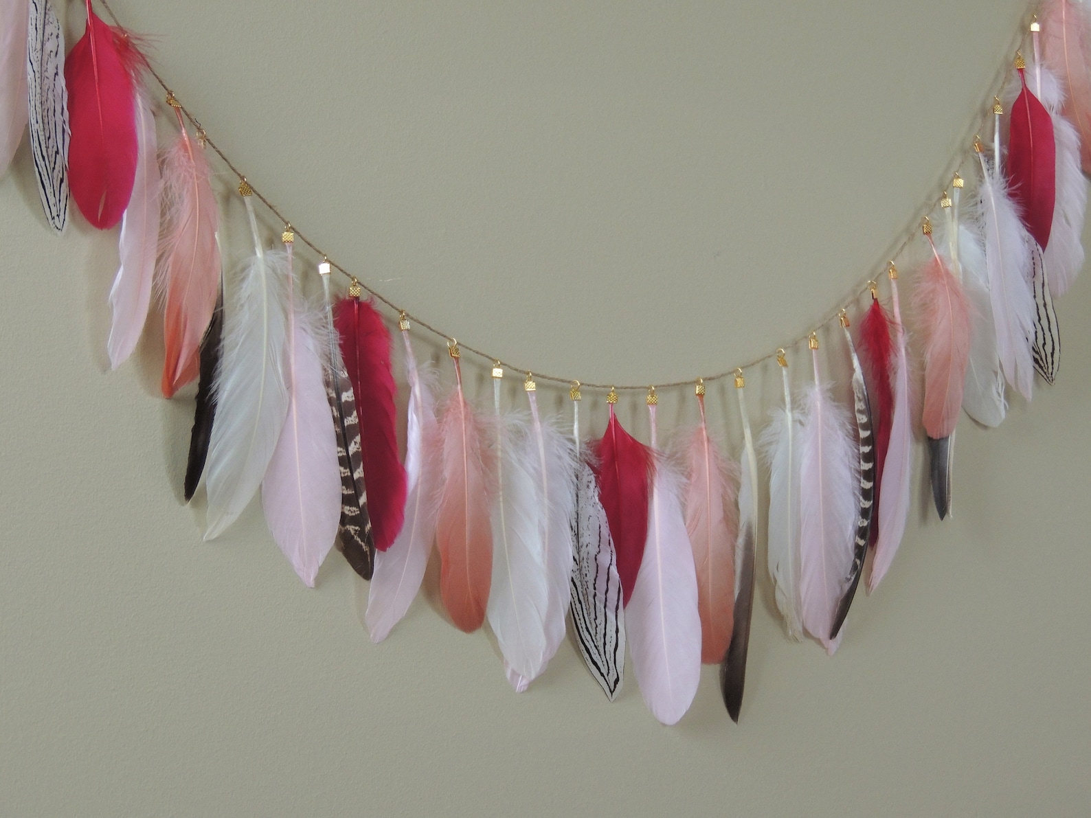 Adjustable Hand Made Feather Garland Boho Party or Room Decor - Etsy