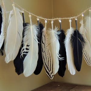 Natural Feather Garland Boho Home Decor Feather Garland Adjustable Wild ...
