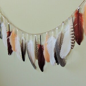 Natural Feather Garland Boho Home Decor Feather Garland Adjustable Wild ...