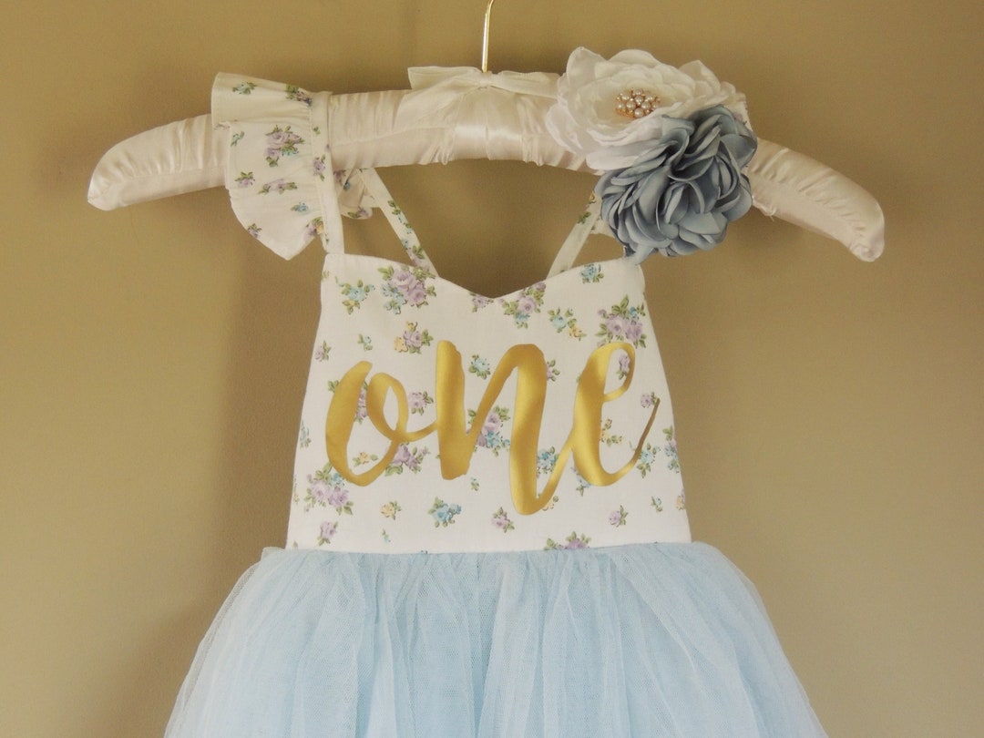 Baby Blue Girls First Second Birthday Dress First Birthday Baby Blue ...