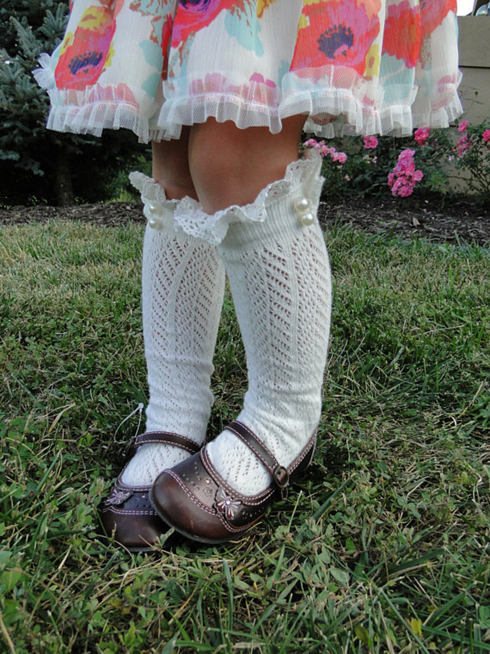 Kids Boot Socks With Lace Girls Boot Socks With Pearls and - Etsy