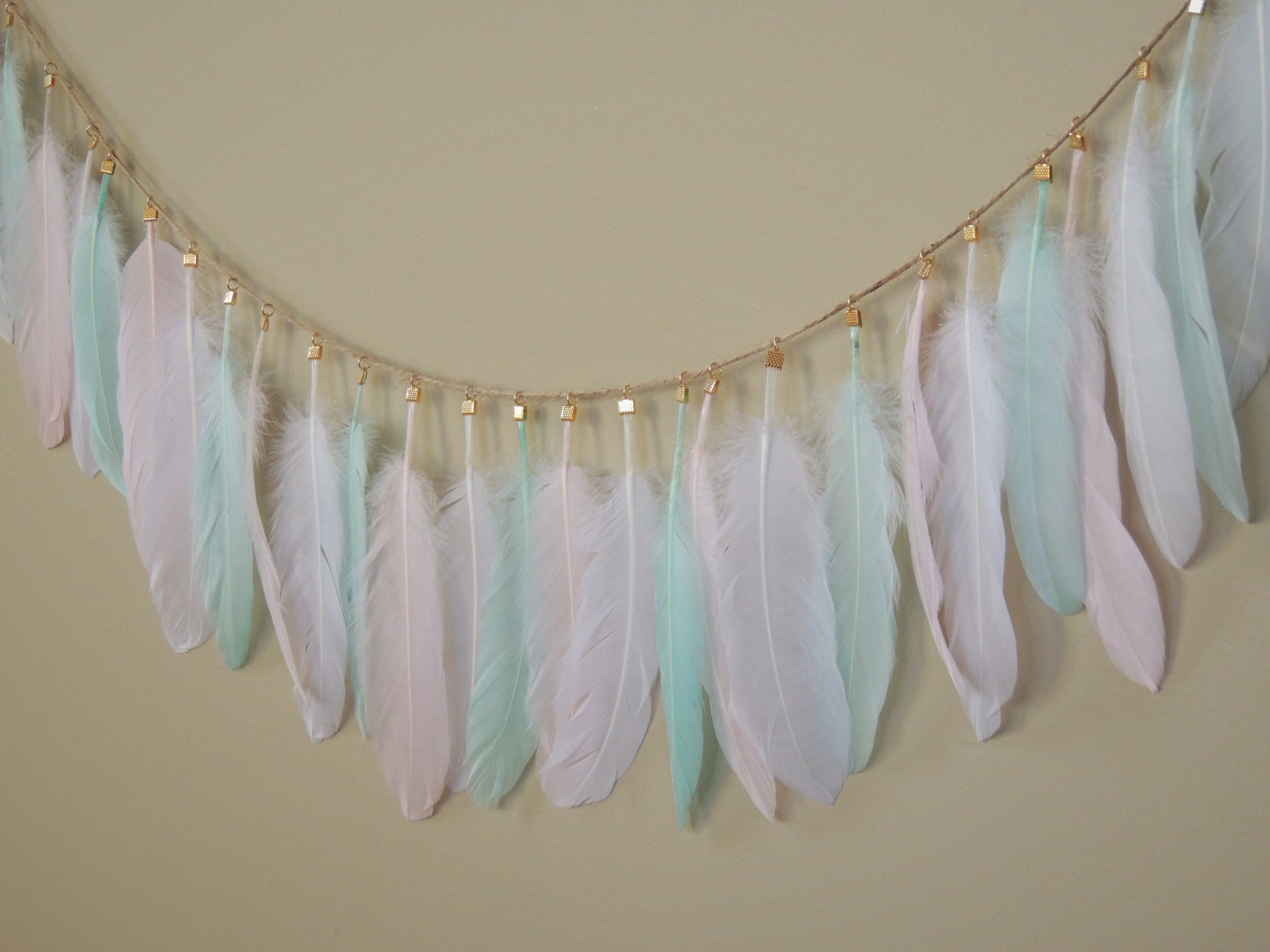 Feather Garland Boho Decor Boho Nursery Decor Room Decor Adjustable ...