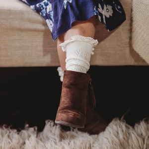 Kids Boot Socks With Lace Girls Boot Socks With Pearls and Lace Kids ...