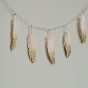 Gold Dipped Feather Garland - Adjustable Boho Wall Decor - Etsy