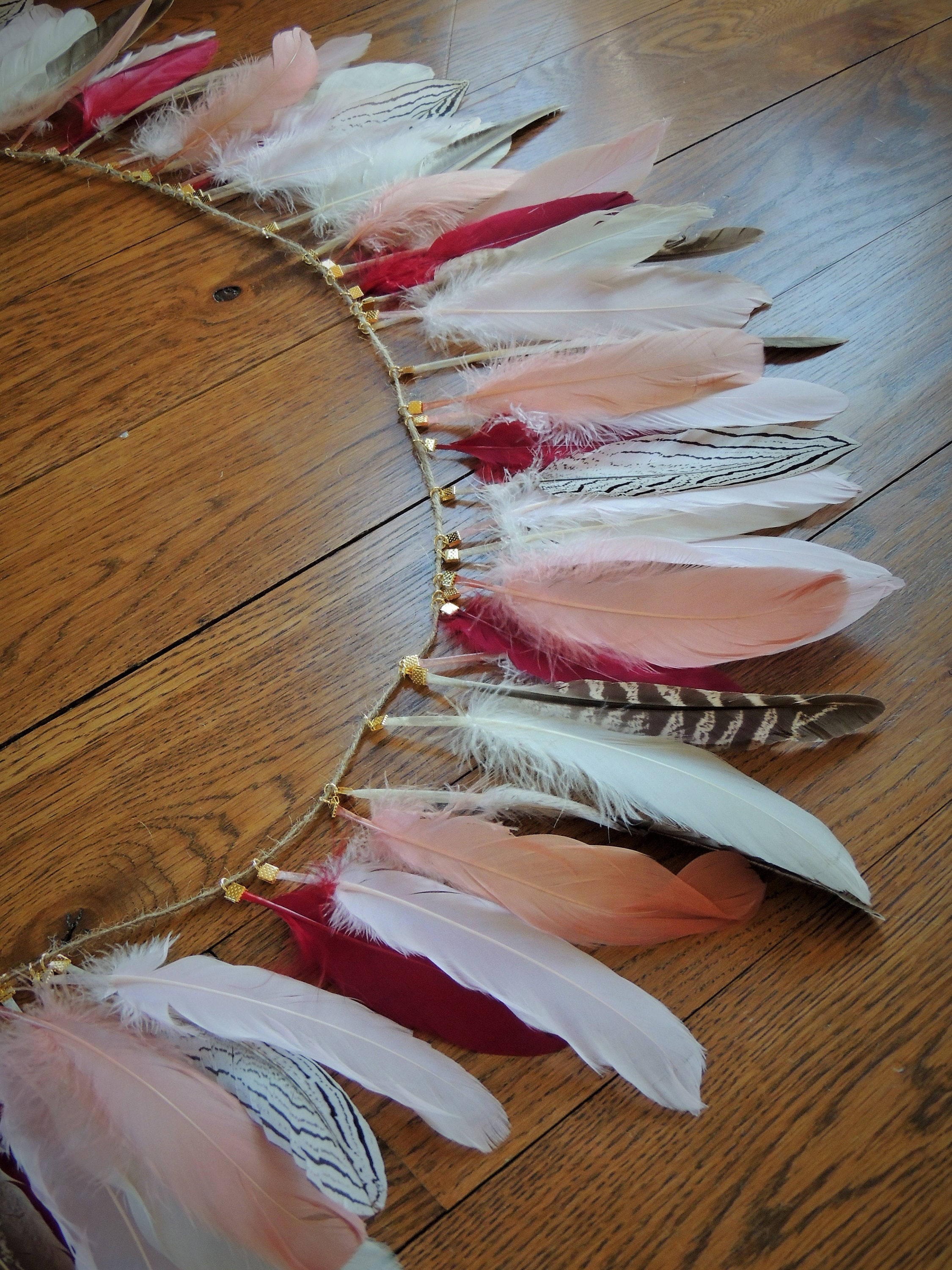 Adjustable Hand Made Feather Garland Boho Party or Room Decor - Etsy