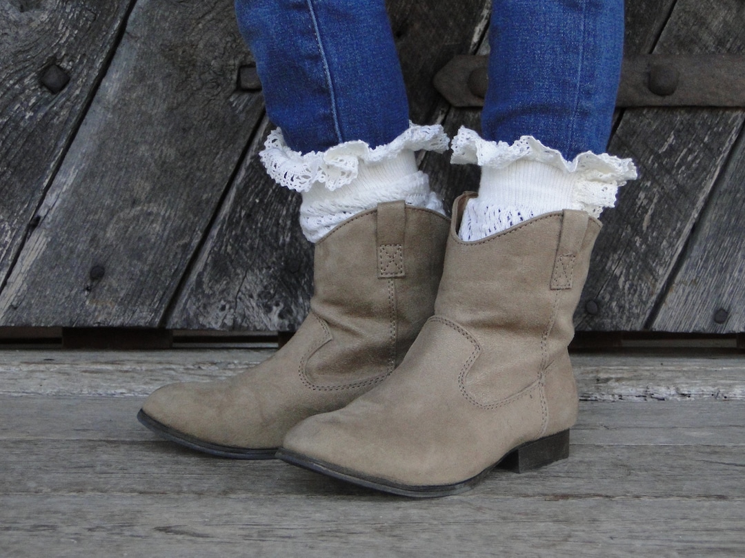 Kids Boot Socks With Lace Girls Boot Socks With Pearls and Lace Kids ...