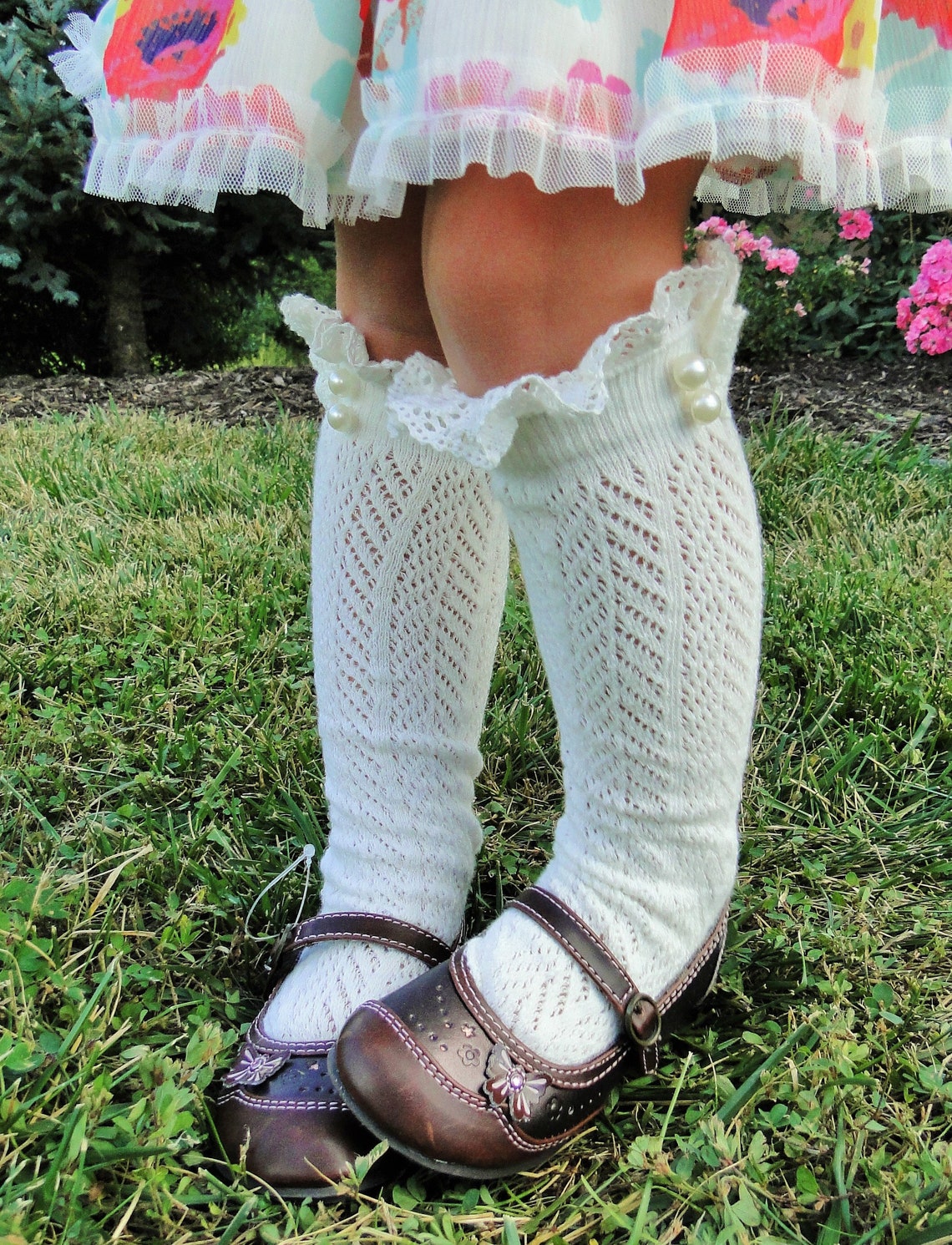 Kids Boot Socks With Lace Girls Boot Socks With Pearls and Lace Kids ...