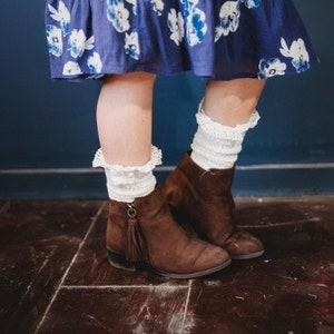Kids Boot Socks With Lace Girls Boot Socks With Pearls and Lace Kids ...