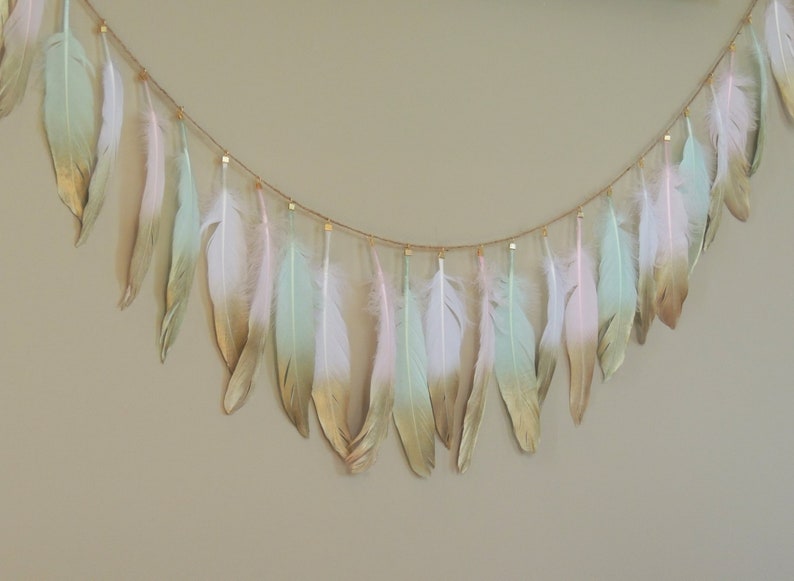 Feather Garland Adjustable Boho Decor Boho Wedding Baby Shower Birthday ...