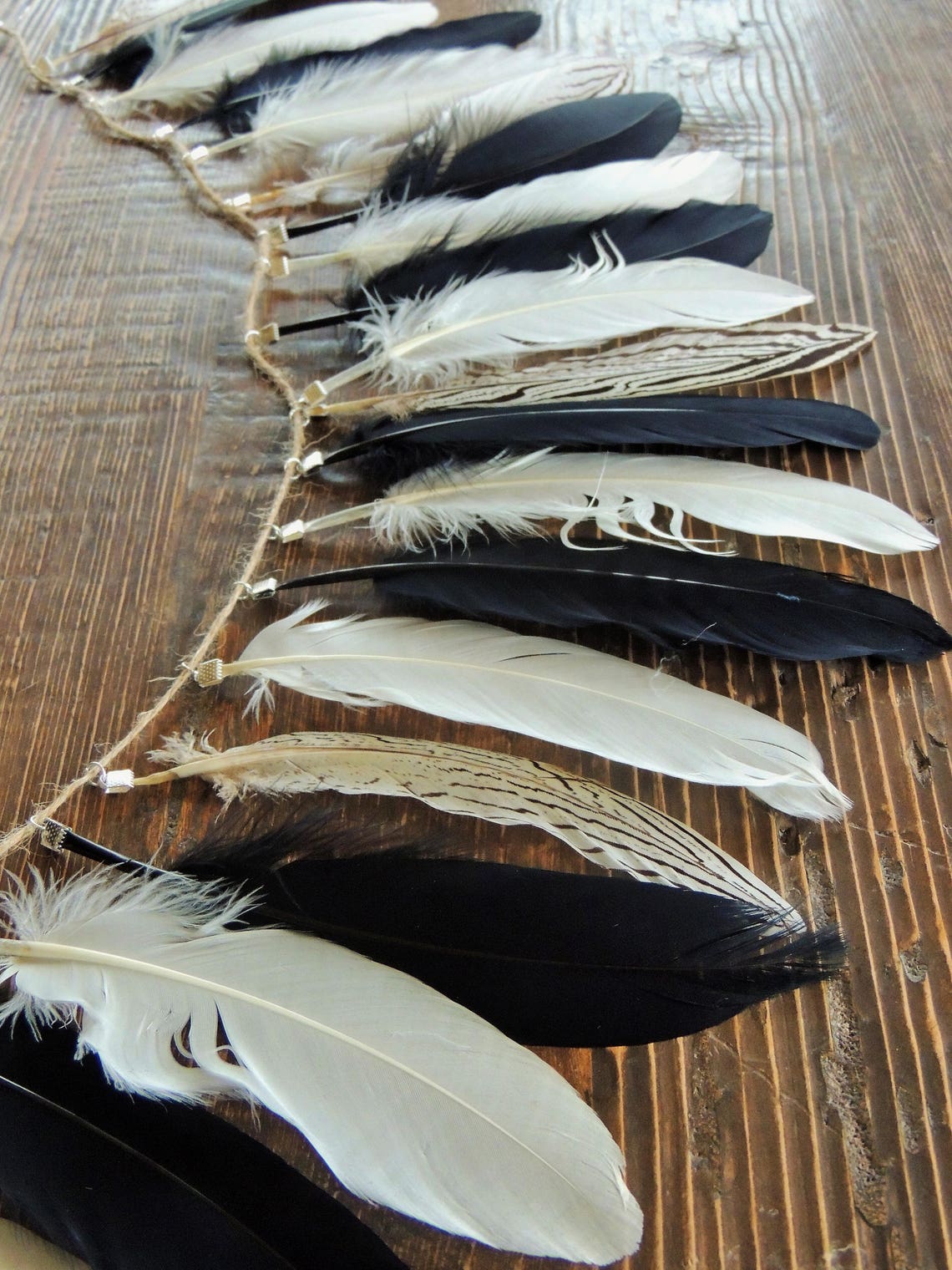 Natural Feather Garland Boho Home Decor Feather Garland Adjustable Wild ...
