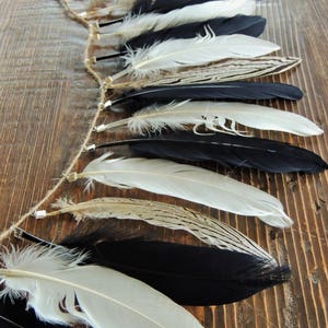 Natural Feather Garland Boho Home Decor Feather Garland Adjustable Wild ...