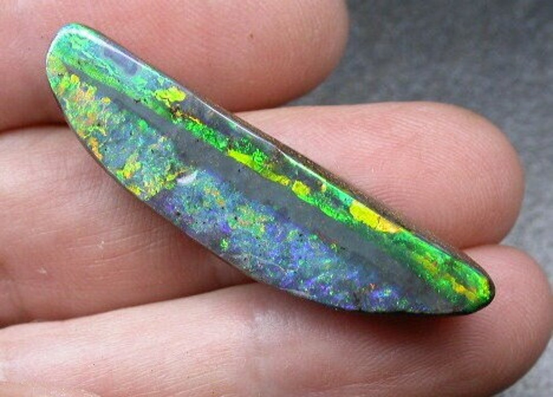 Gem Green Neon Flash Natural Boulder Opal - Etsy