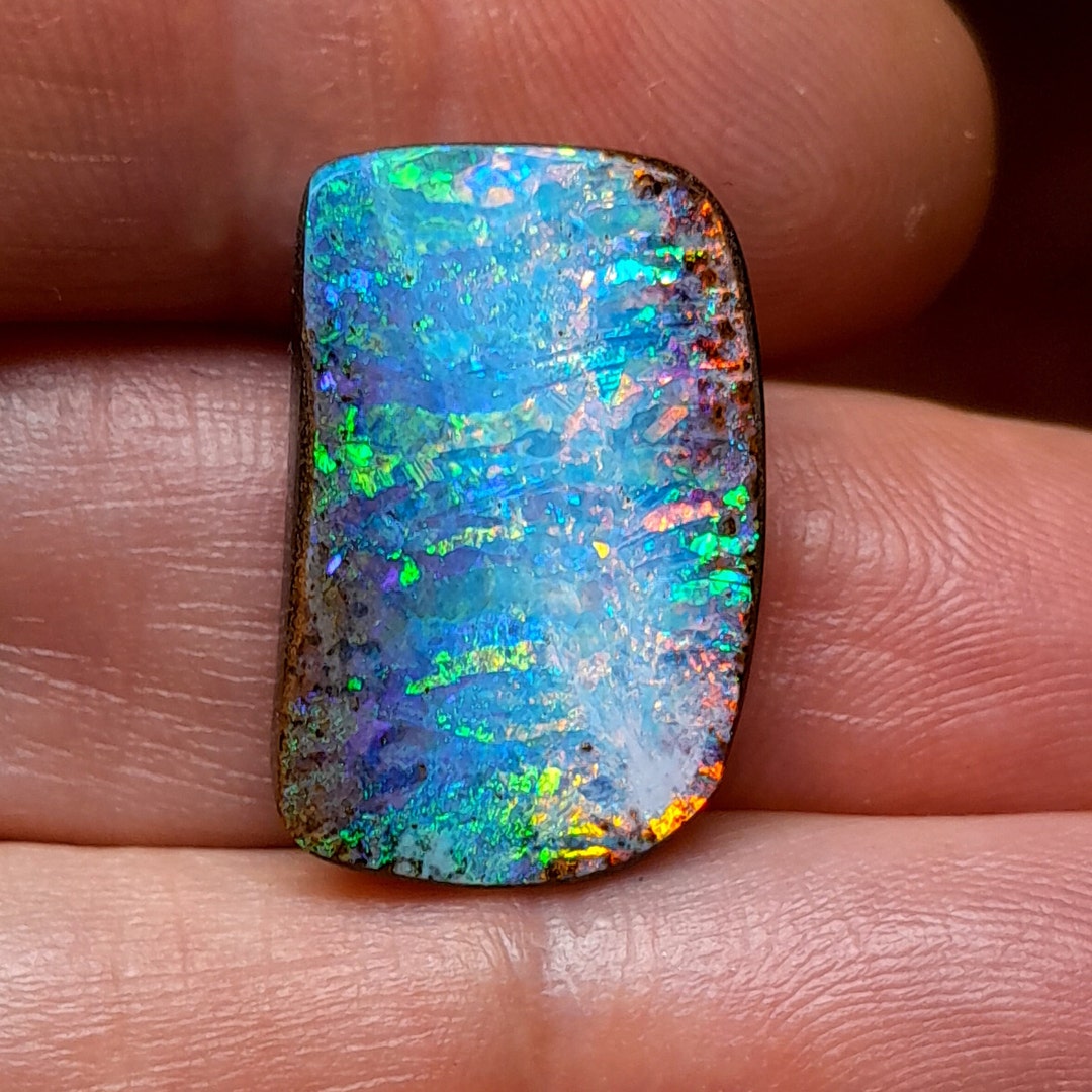 Pastel Blue & Red Gem Quality All Natural Boulder Opal - Etsy