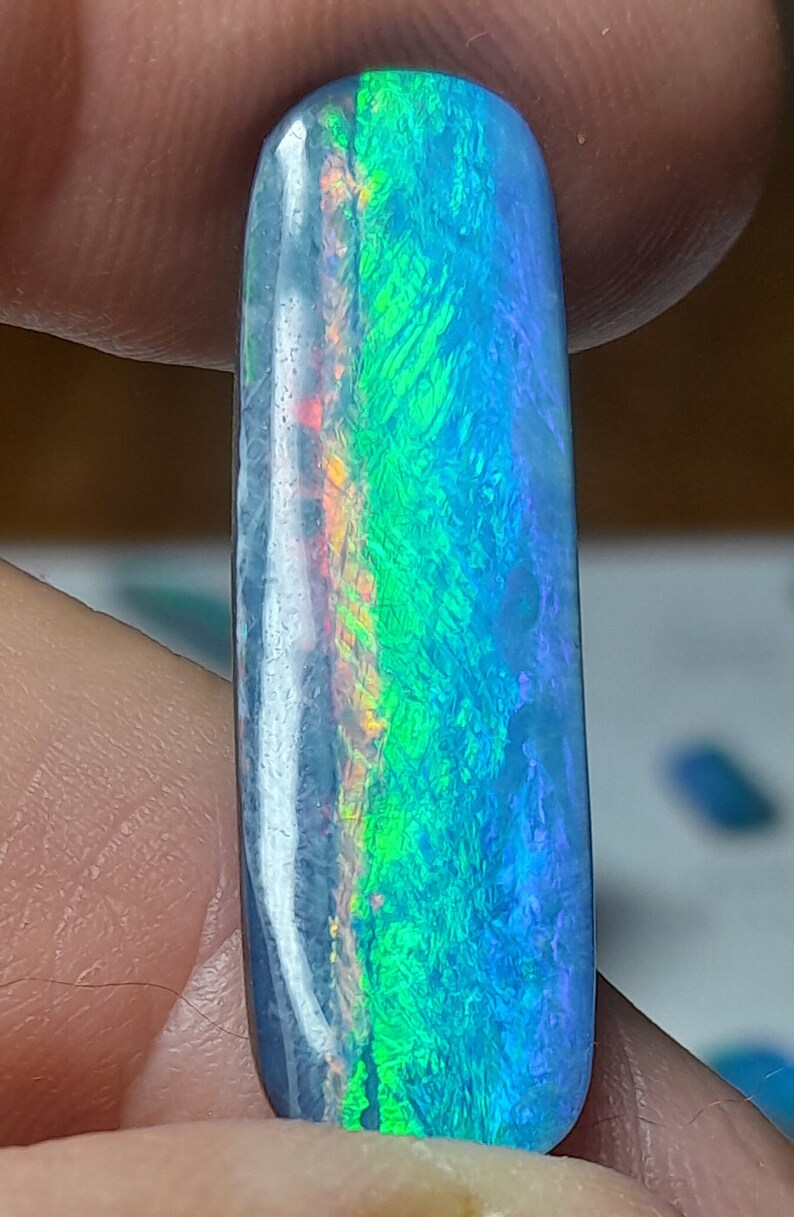 Rare script Writing Pattern Rainbow Boulder Opal - Etsy
