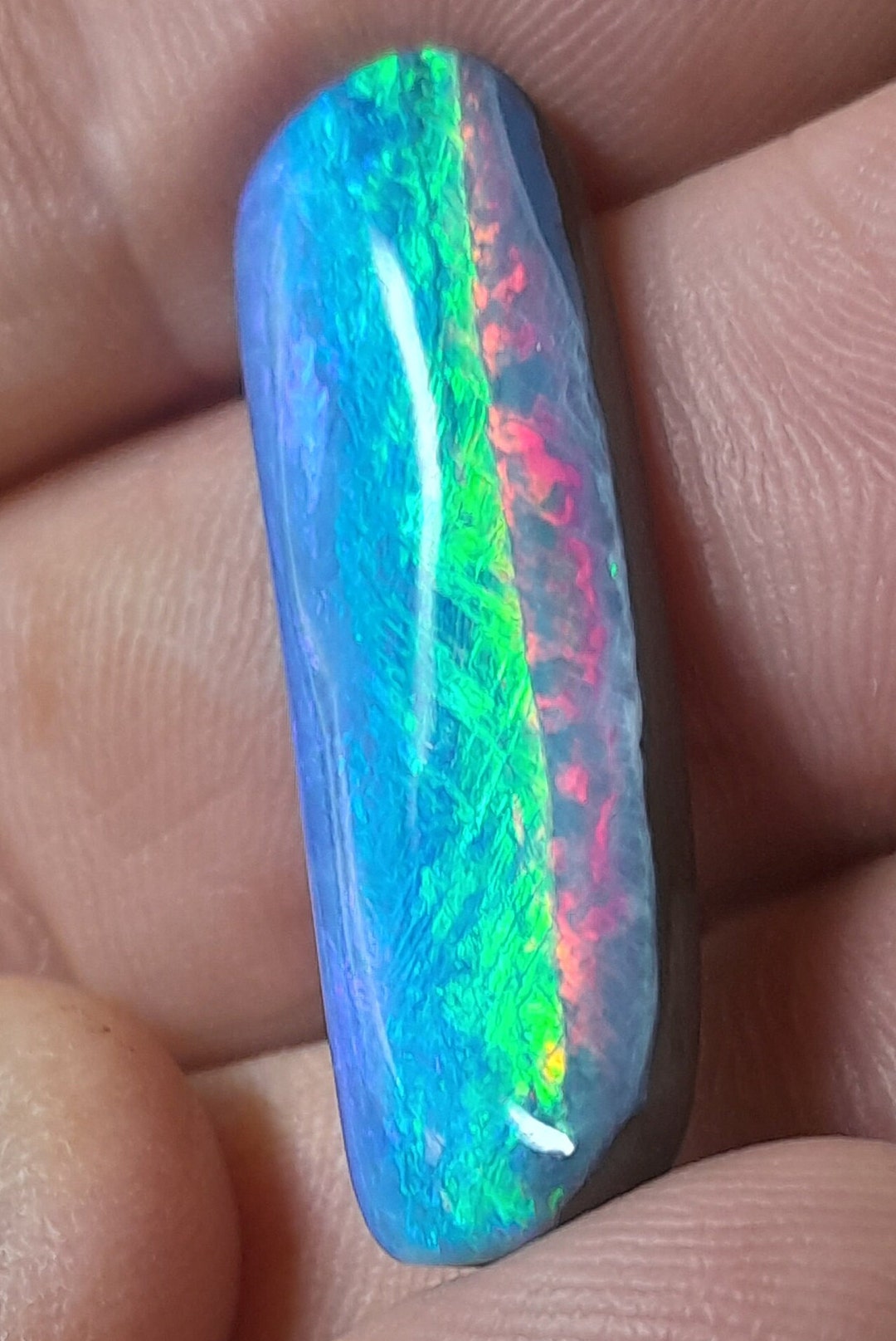 Rare "script Writing Pattern" Rainbow Boulder Opal Gem - Etsy
