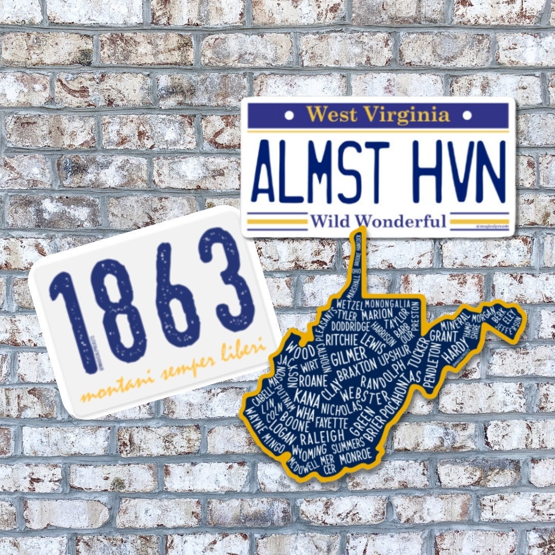 West Virginia Sticker Pack | West Virginia Almost Heaven 55 Counties Wv ...