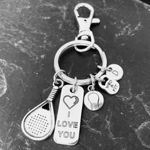 Key Ring Padel Tennis Custom Motivational Word Initial. Padel Gift ...