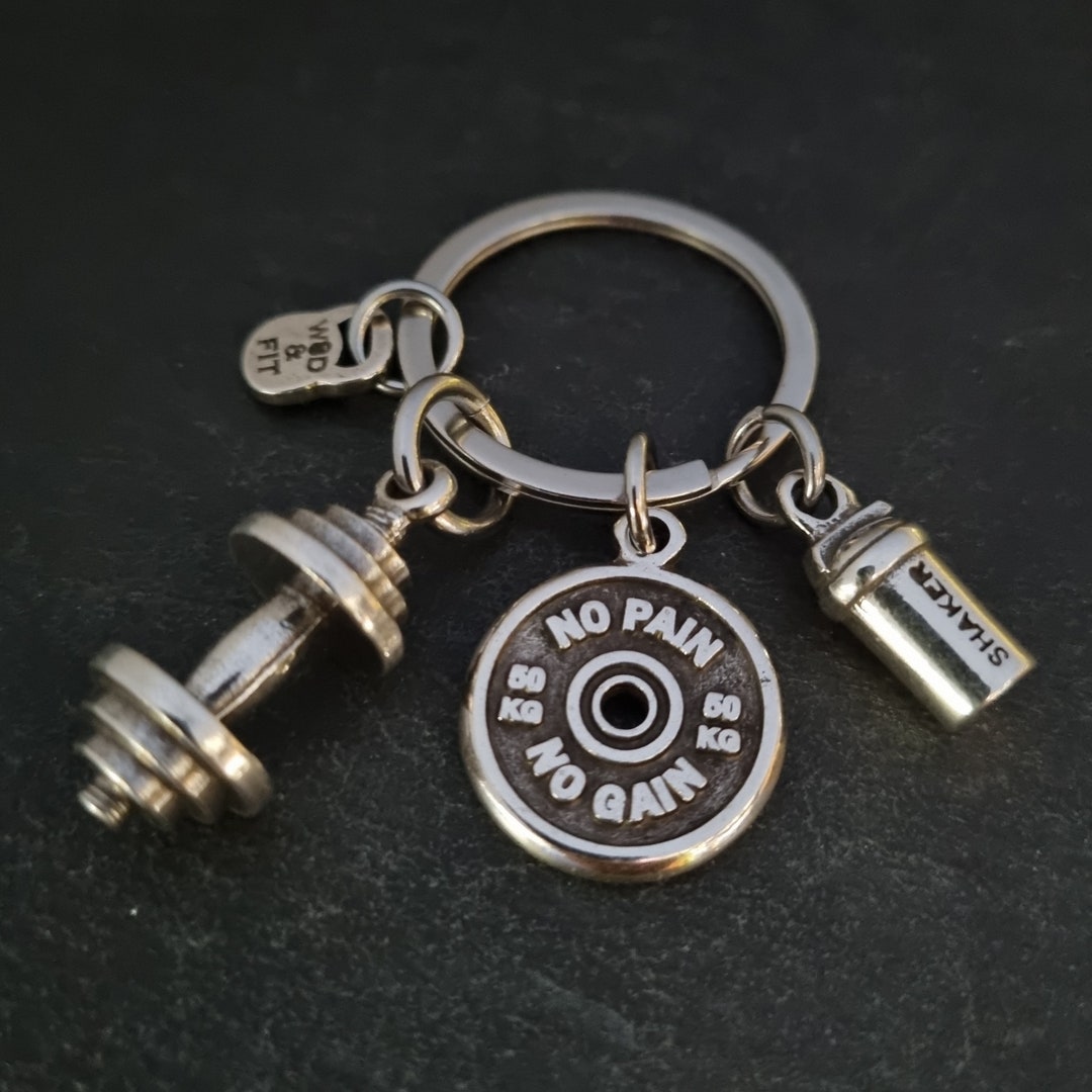 Gym Keyring Barbell Shaker Protein Weight Plate Workout Gifts ...