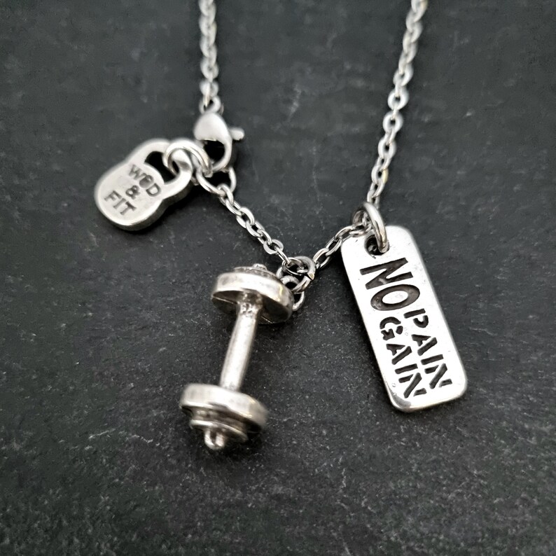 Gym Necklace Barbell Motivation Thruster Workout · Fitness Gifts ...