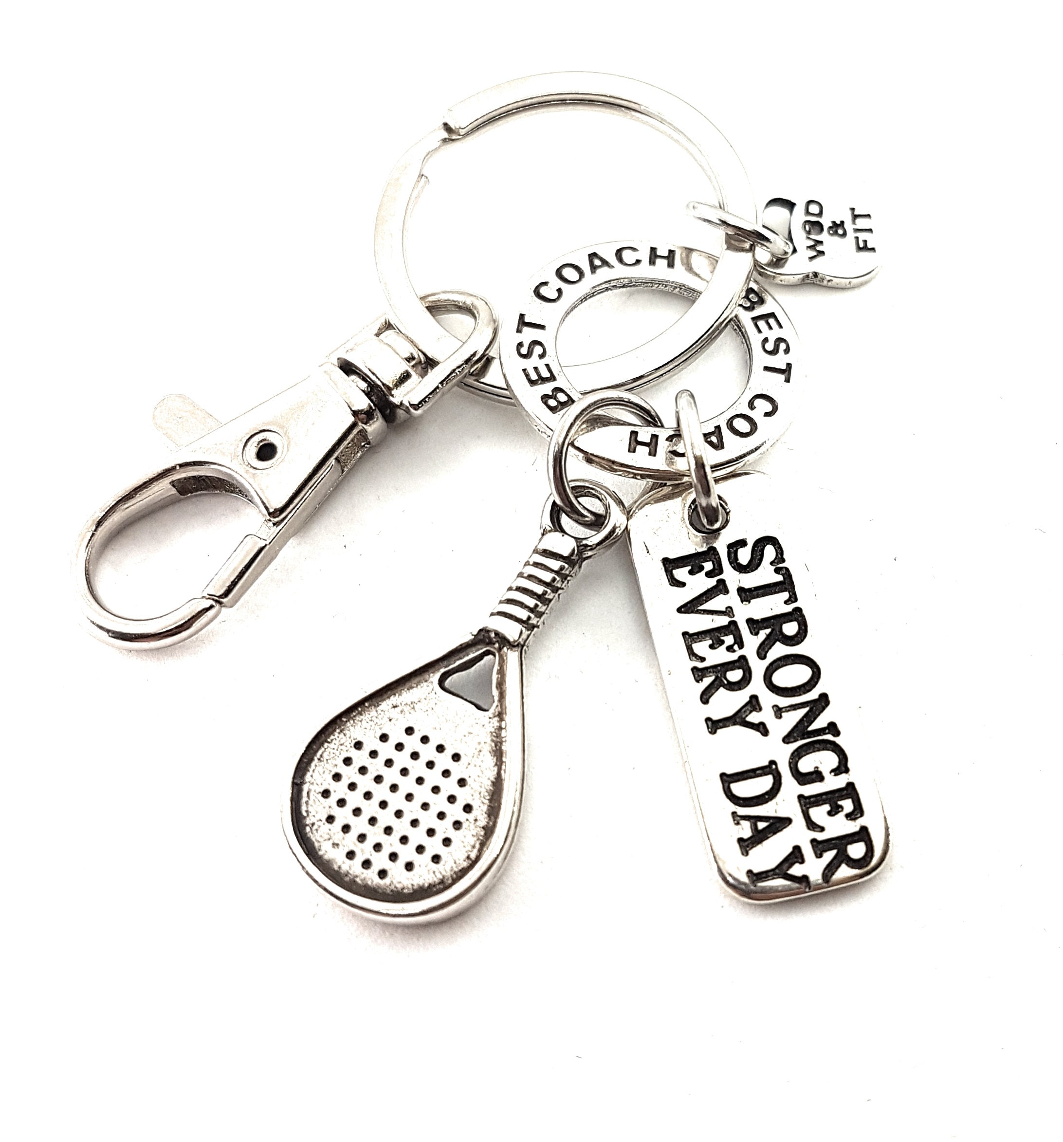 Key ring Padel-Tennis Custom Motivational Word,Ring & Initial.Custom ...