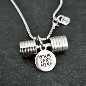 Gym Necklace Barbell Big Strongman Gym Gifts ·custom Necklace ·barbell ...