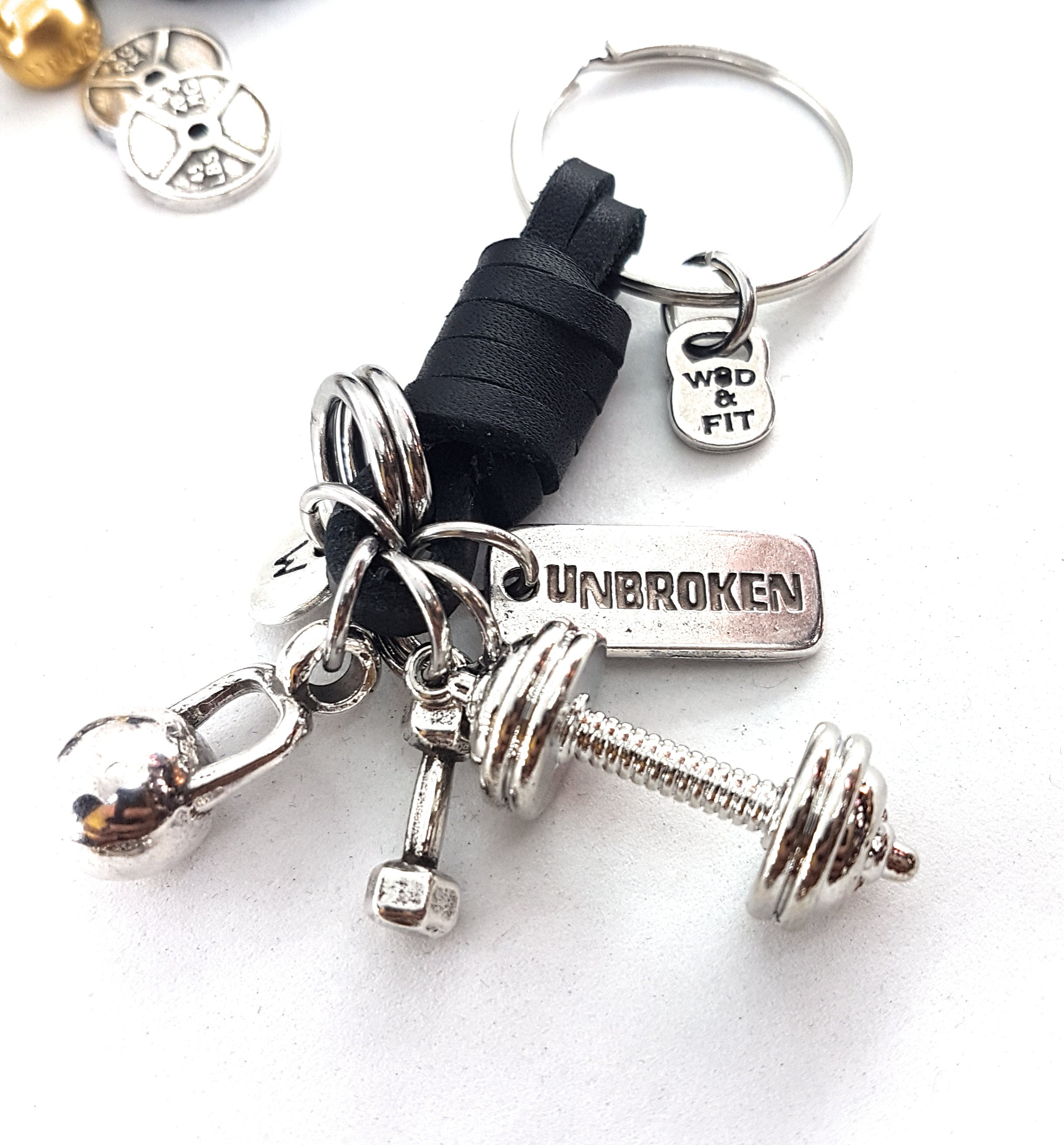 Kettlebell Club Leather Keychain Motivational Word,Kettlebell,Dumbbell ...