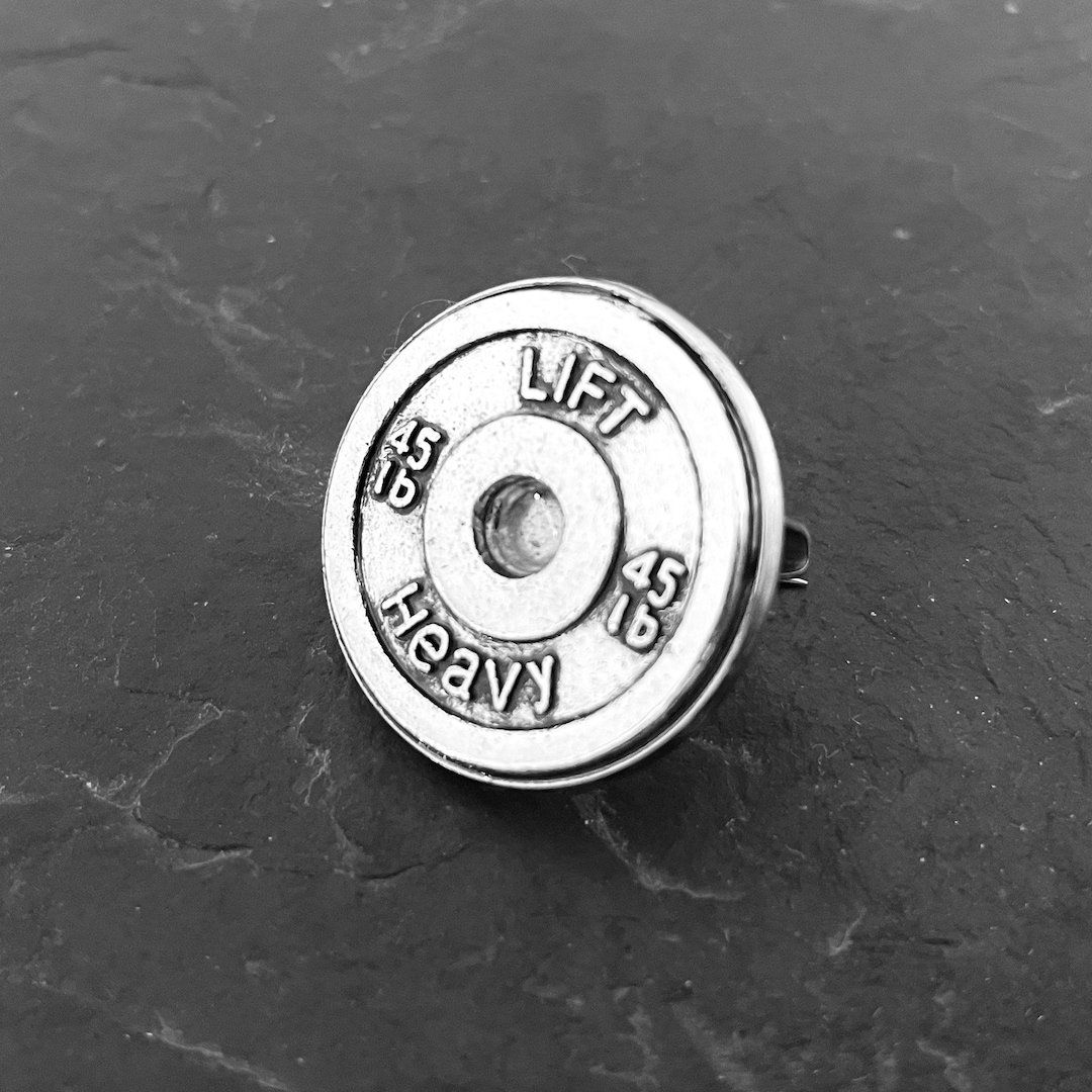 Lapel Pin GYM Weight Plate Lift Heavy 45lbs · Gym Pin · PINS · Enamel ...